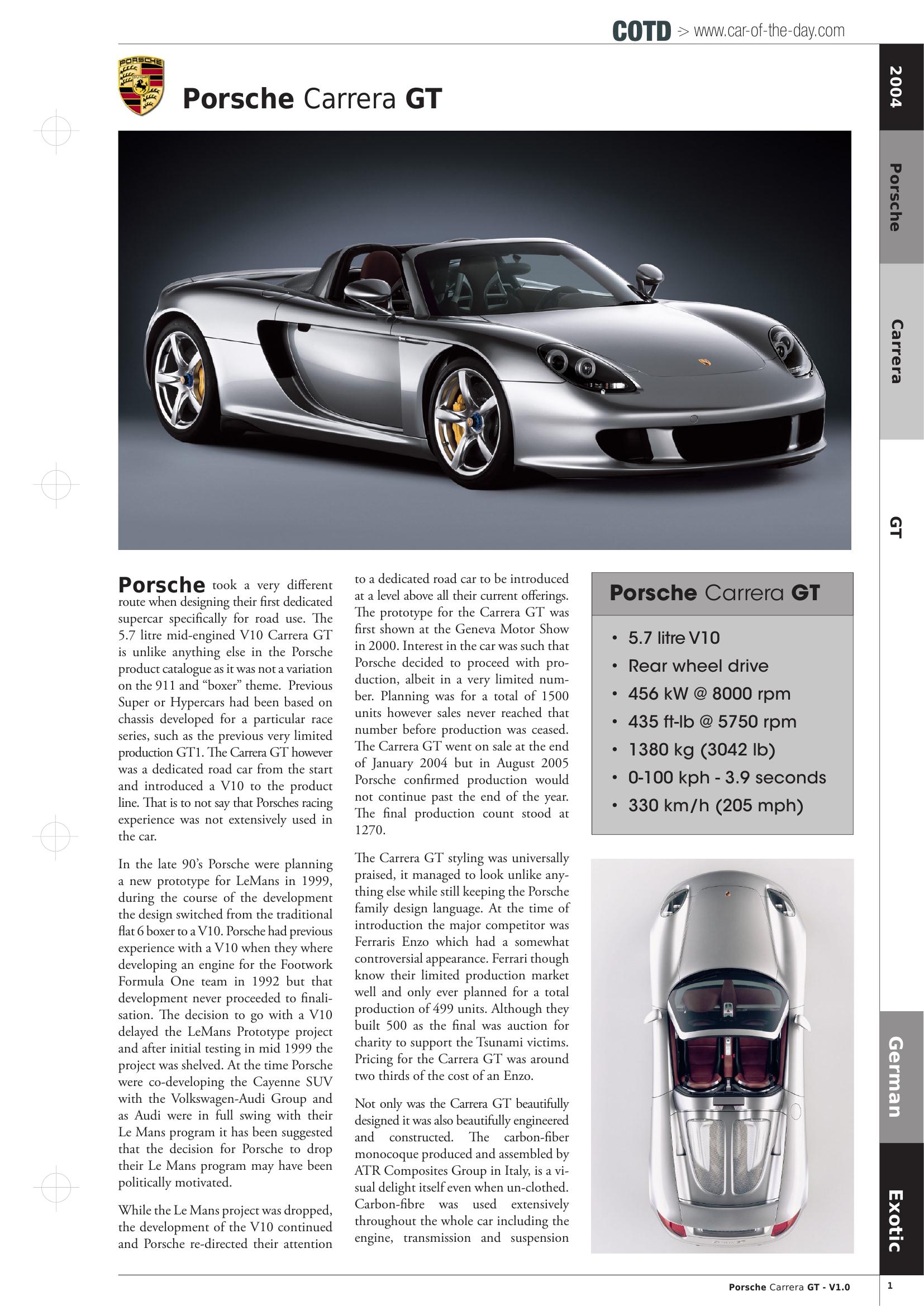 Porsche 980 Carrera GT (Car of the Day) | Porsche cars history